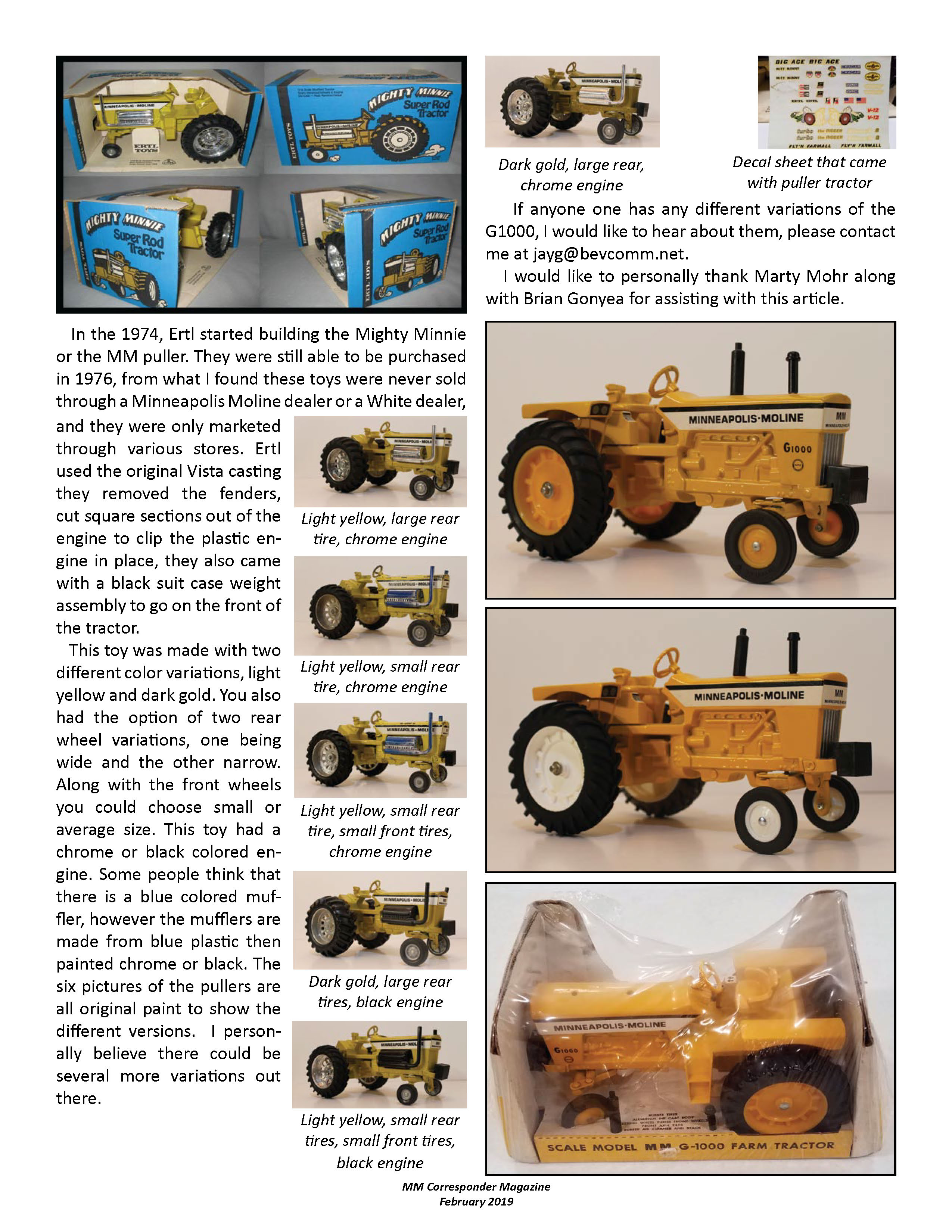 Minneapolis-Moline Toy G1000 Vista | Minneapolis Moline - MM CI